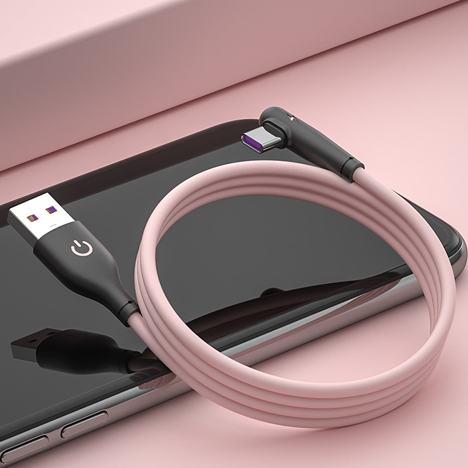 USBC Liquid Silicone Lshaped Data Cable 2.4A L Shaped Fast Charging ...