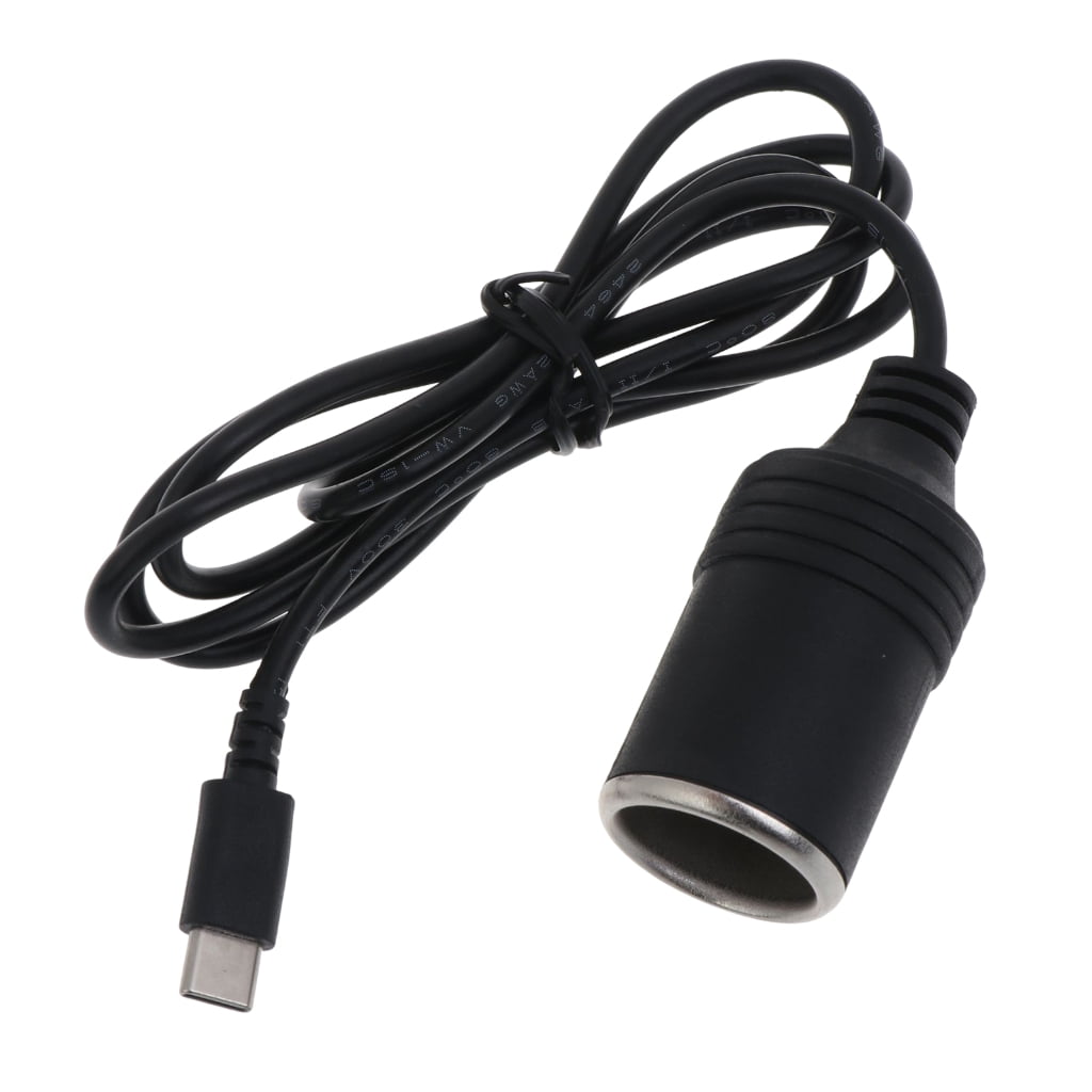 USBC Male to 12V Car Cigarette-Lighter Socket USB Cigarette-Lighter Adapter - Walmart.com