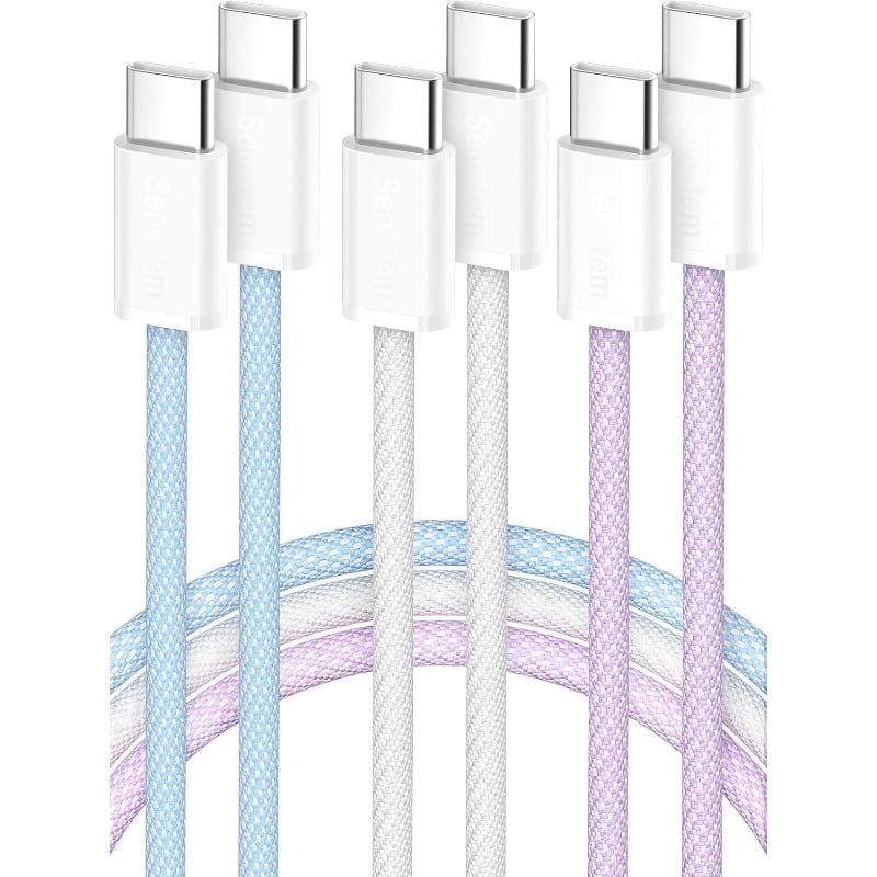 USBC to USB C Cable 10FT 3-Pack 60W (20V/3A), Type C to C Long Charger ...