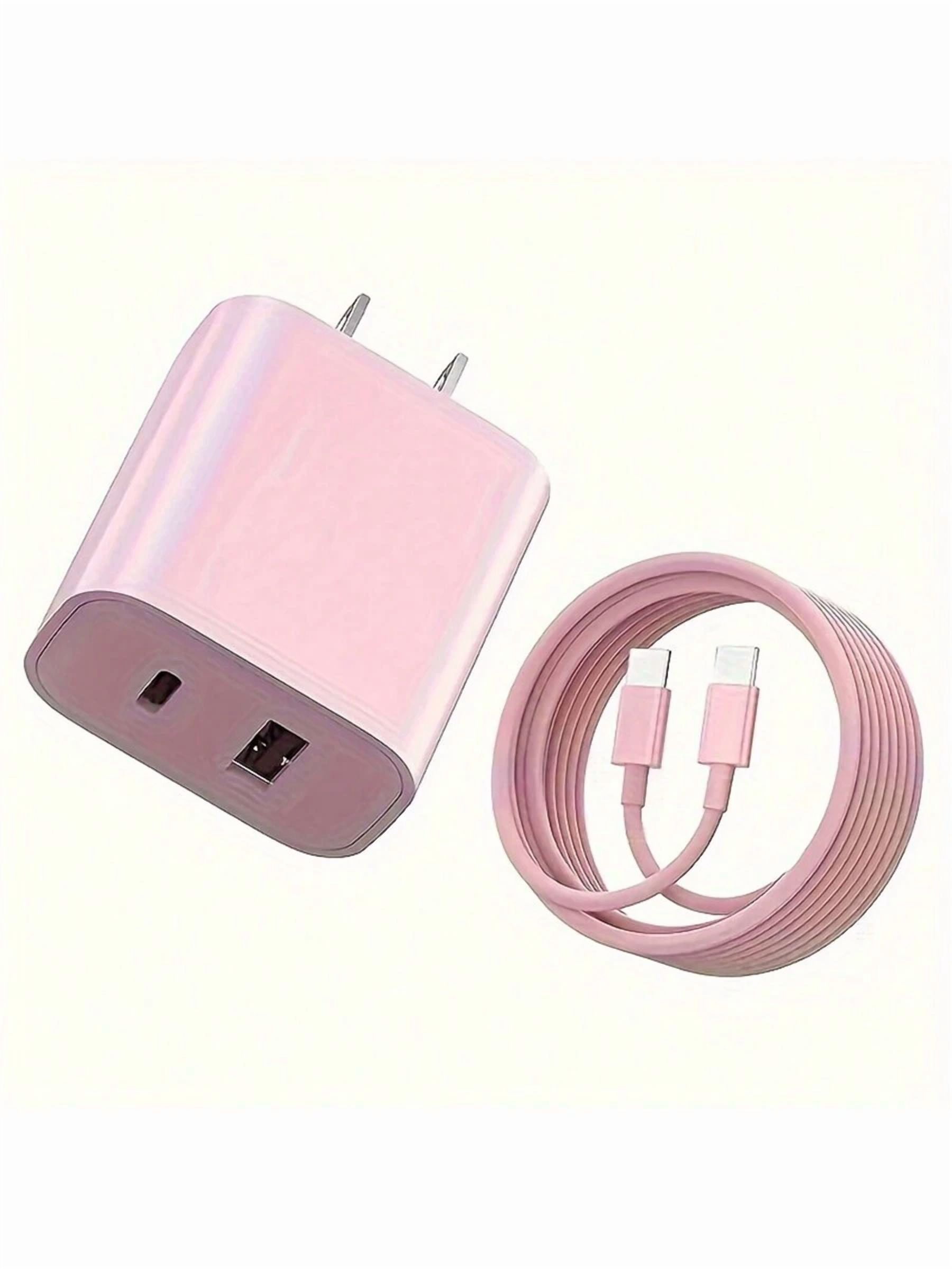 USBC Wall Charger With Cable, Dual Port IP Hone Charger 20WPD+OC3.0 Power Adapter Quick Charging ...