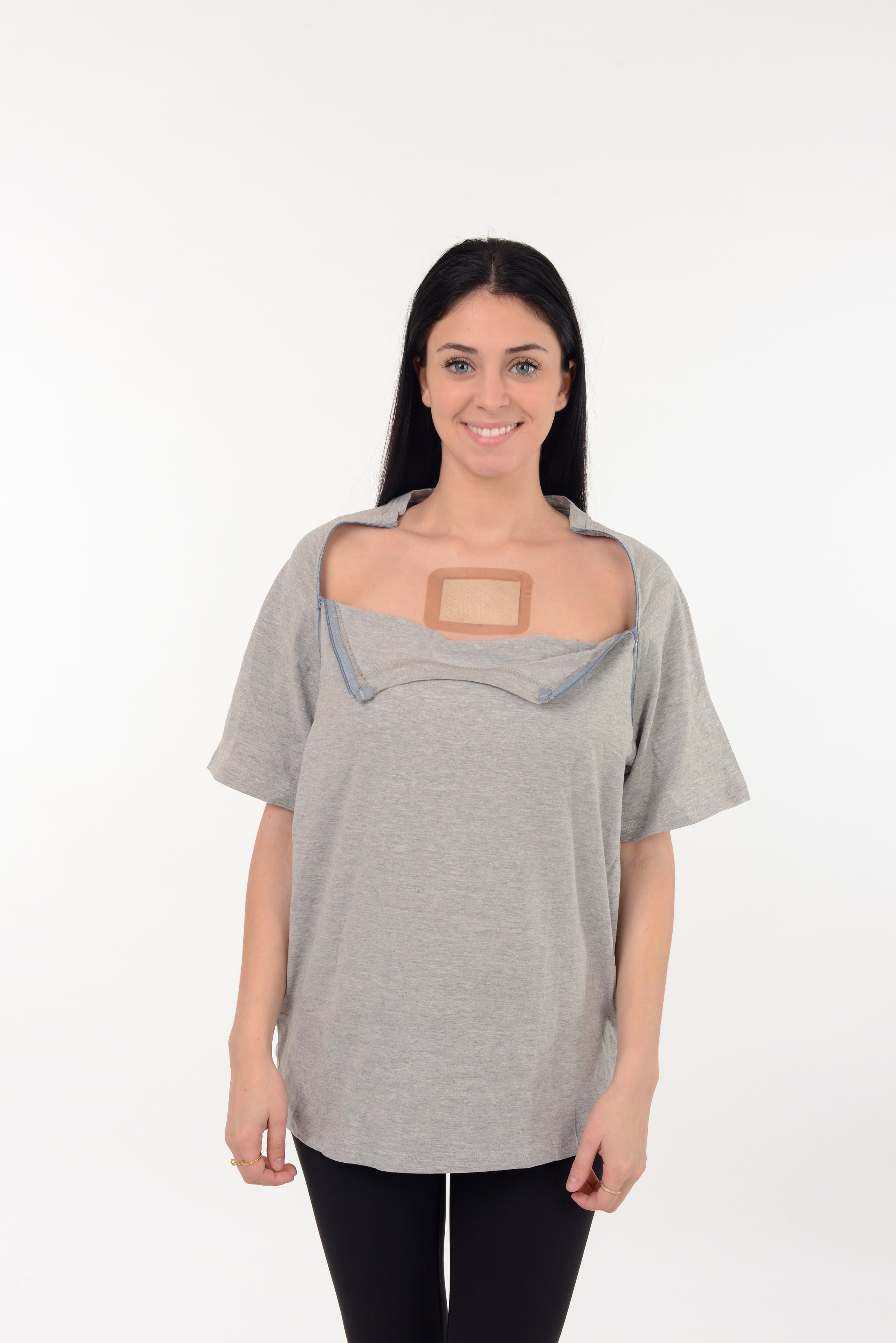 USBD Premium Port Access Chemo Tshirt Recovery Dual Access Tee Side ...