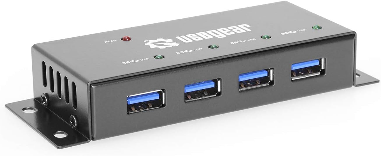 Usbgear 4 Port Usb 3 2 Gen 1 Mini High Power Hub W Port Status S