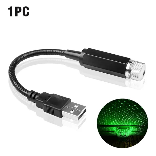 USBMini Starry Laser Atmosphere Ambient Projector Lights NEW Car Roof ...