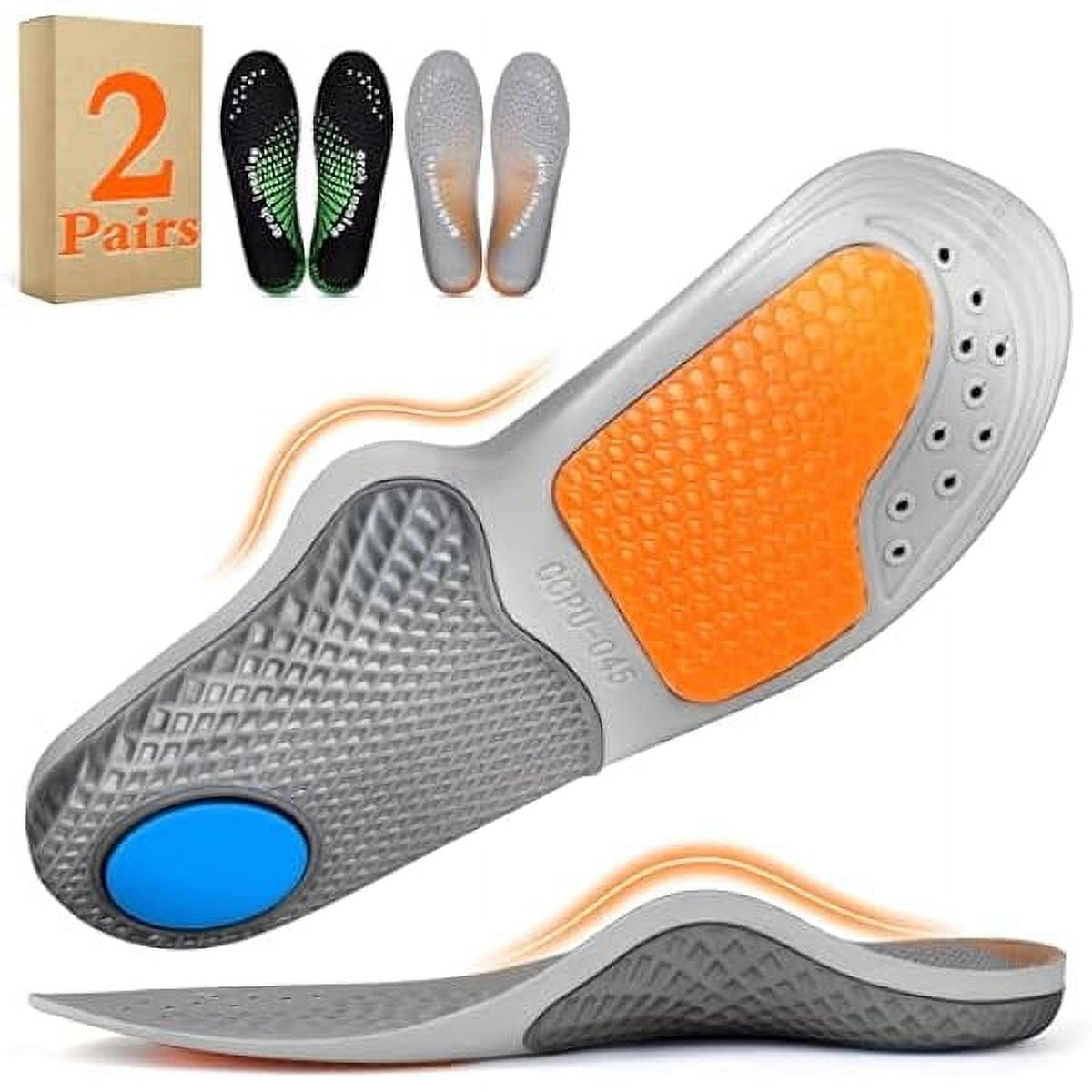 USBSO 2Pairs,Insoles Men Work Boots Standing All Day High Arch Heavy Duty Support Flat Feet ...