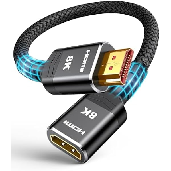 USBSO 8K 4K HDMI Extender - 0.5FT, Ultra High Speed HDMI Adapter Male to Female, Compatible with ...