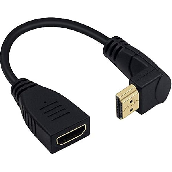 USBSO 8K HDMI Extension Cable, Short HDMI 90 Degree Down Angle Male to Female HDMI 2.1 Cable ...