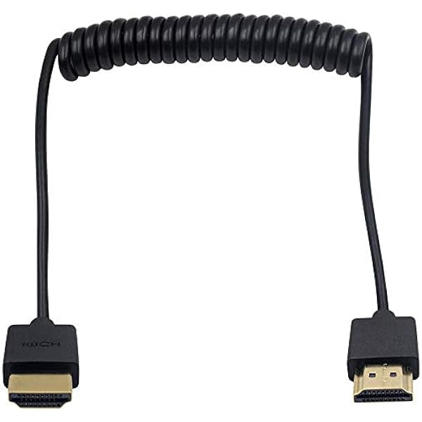 USBSO Coiled HDMI Cable, 4K HDMI to HDMI Cable, Extreme Thin HDMI Male ...