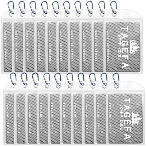 USBSO Cooling Towels 20 Pack, 40"x 12" Cooling Rags Neck Wraps for ...