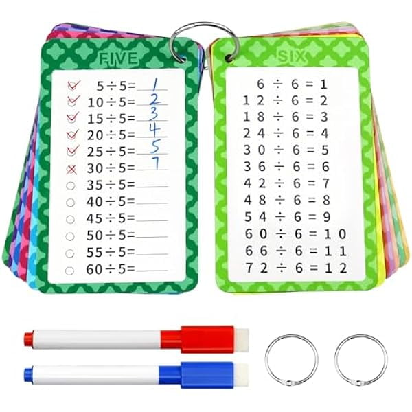 USBSO Division Flashcards 0-12, 13 Pcs Math Flashcards, Division Game ...
