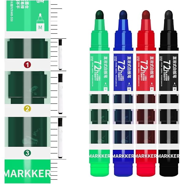 USBSO Dry Erase Markers,4 Assorted Colors Whiteboard Markers,Long ...