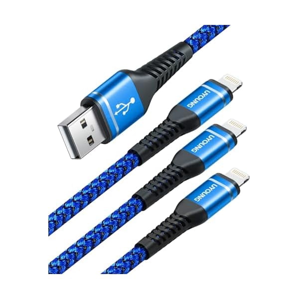 USBSO Lightning Cable 10 FT 3Pack [Apple MFi Certified] Extra Long ...