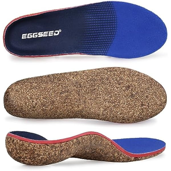USBSO Plantar Fasciitis Relief Feet Cork Insoles Arch Supports Orthotics Inserts for Flat Feet ...