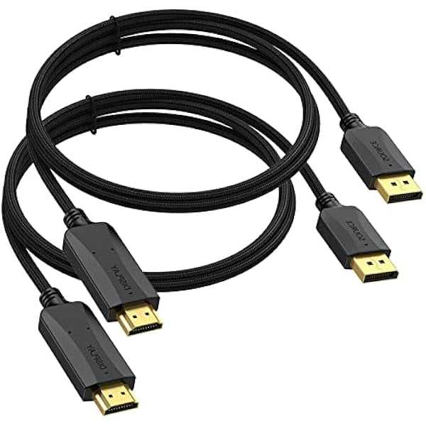 USBSO Thin DisplayPort to HDMI Cable 3ft, 2-Pack Display Port DP to ...