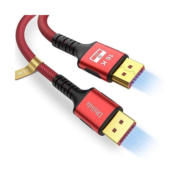 USBSO VESA Certified DisplayPort 2.0 Cable 6.6ft 2Pack, 16K DP 2.1 Cable Supports 80Gbps, 16K ...