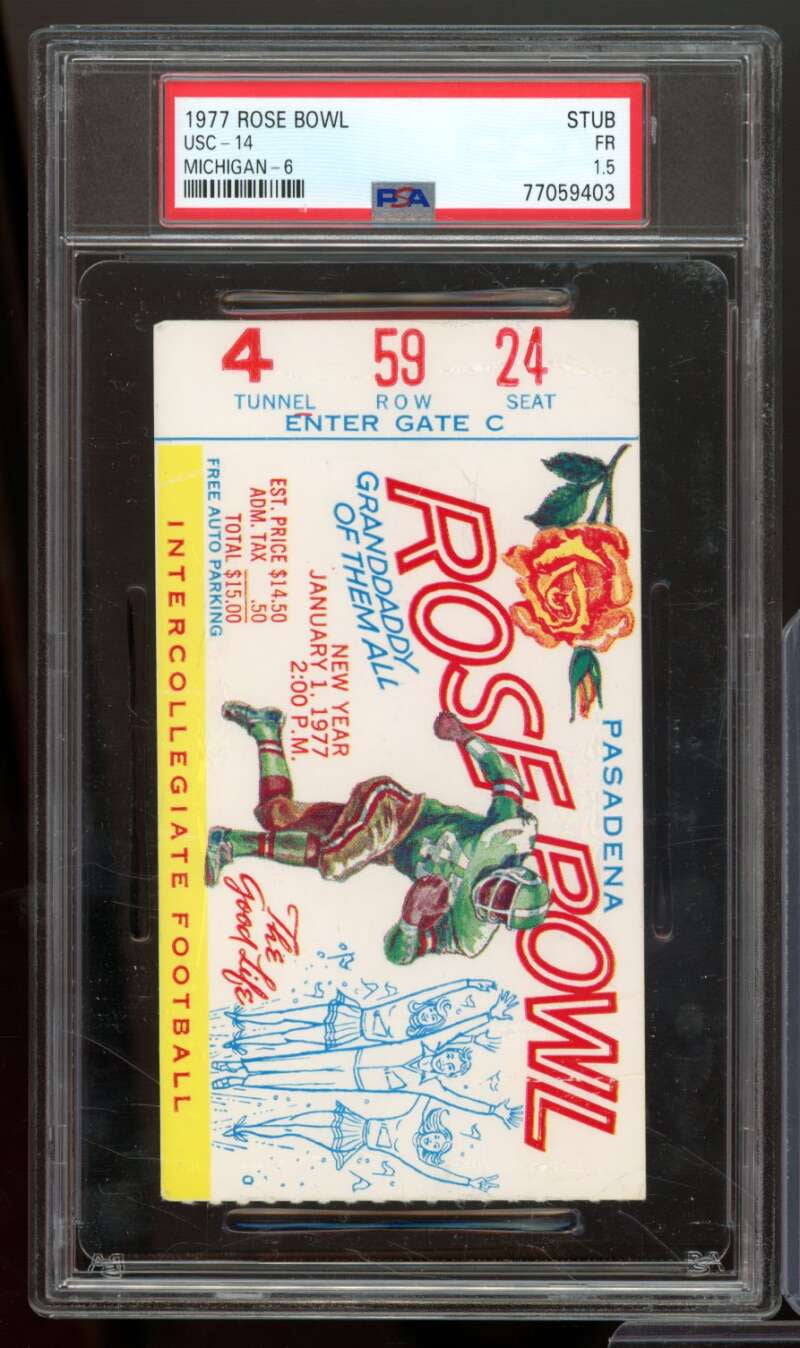 USC 14 - Michigan 6 Ticket Stub 1977 Rose Bowl #nno PSA 1.5 - Walmart.com