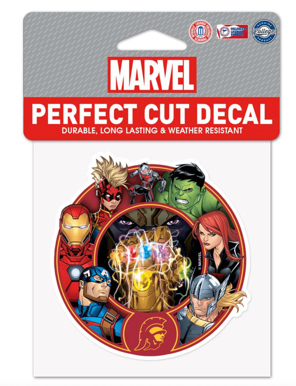 USC Trojans Marvel Avengers Perfect Cut Decal 4"x4' - Walmart.com