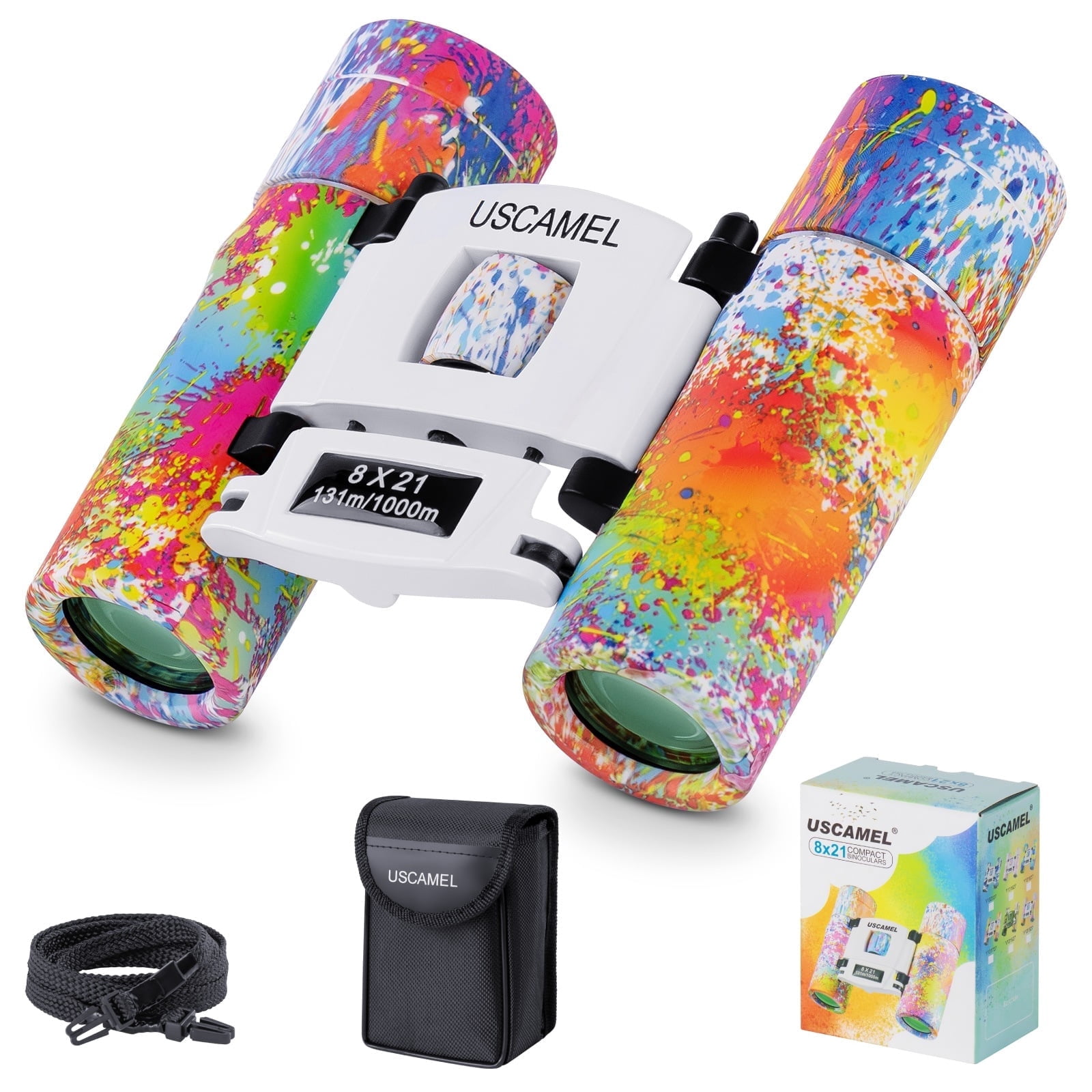 Uscamel 8x21 Compact Binoculars for Kids and Adults with Clear Views ...