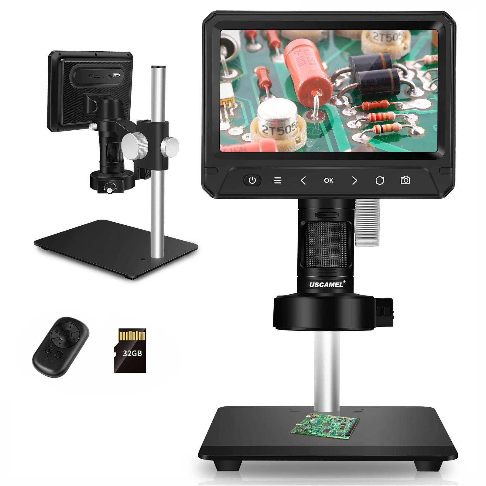 "USCAMEL 7"" Digital Microscope, 1200x Magnification, SD Card, LCD ...