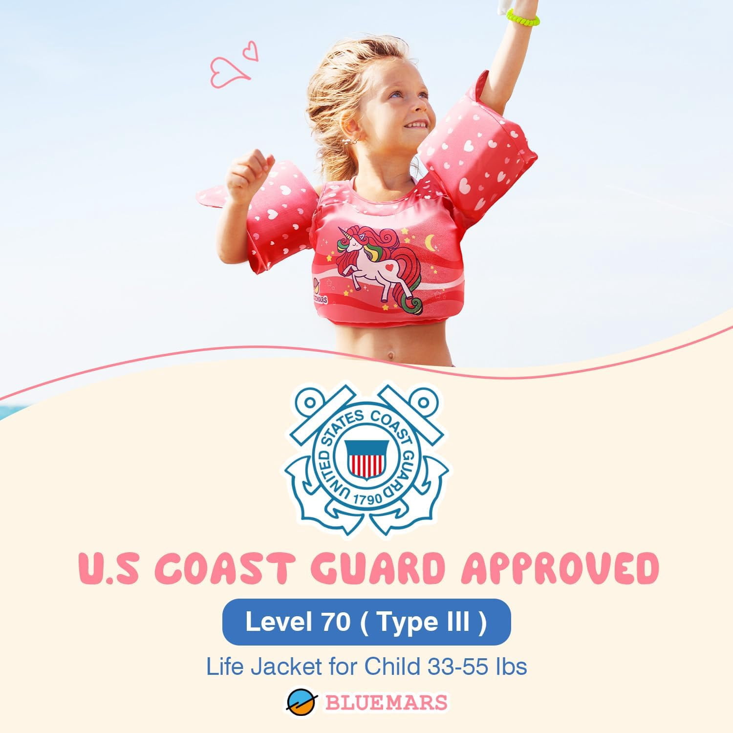 USCG Toddler Life Jacket Swim Vest for Ages 1-6, Coast Guard Approved ...