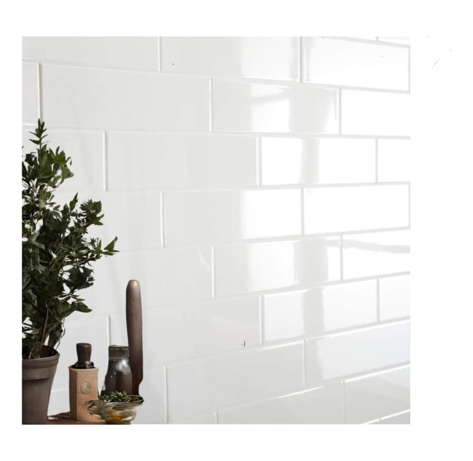 USCT White 3x12 Ceramic Subway Wall Tile Backsplash for Kitchen ...