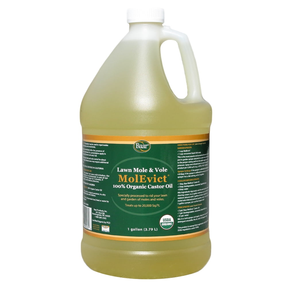 USDA Certified Organic MolEvict Lawn Mole Castor Oil - Lawn & Garden ...
