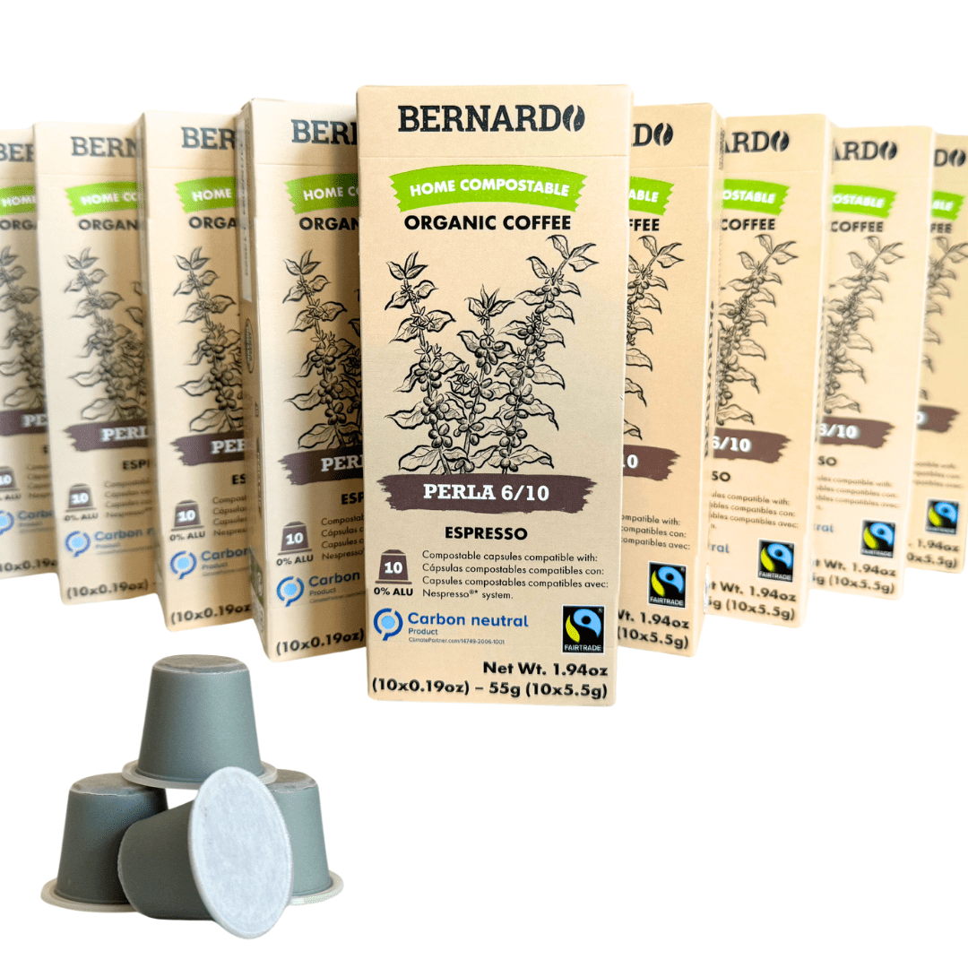 USDA Organic Bernardo PERLA Espresso | Home Compostable Pods ...