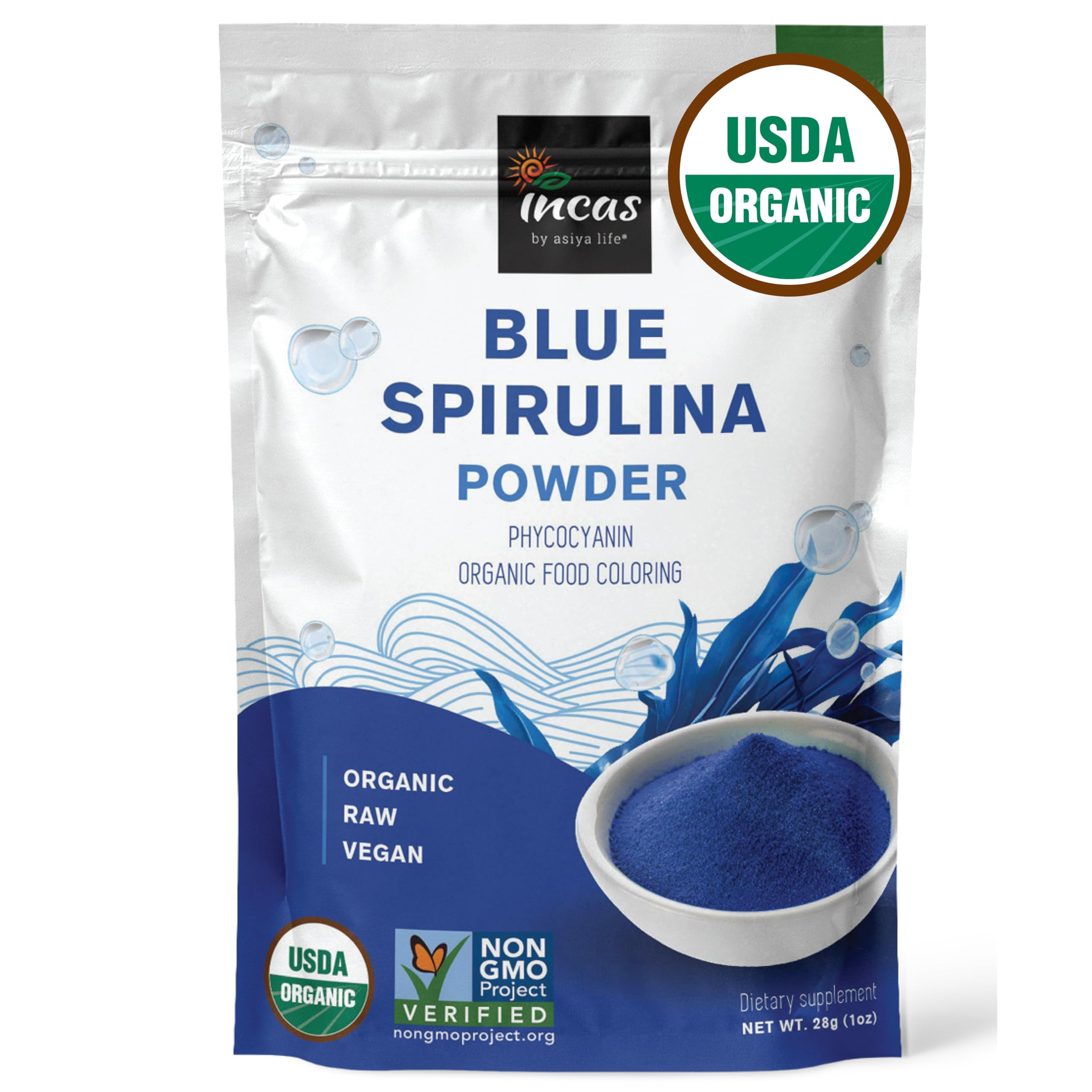 USDA Organic BlueUMRT Spirulina Powder (Phycocyanin Extract), No Fishy ...