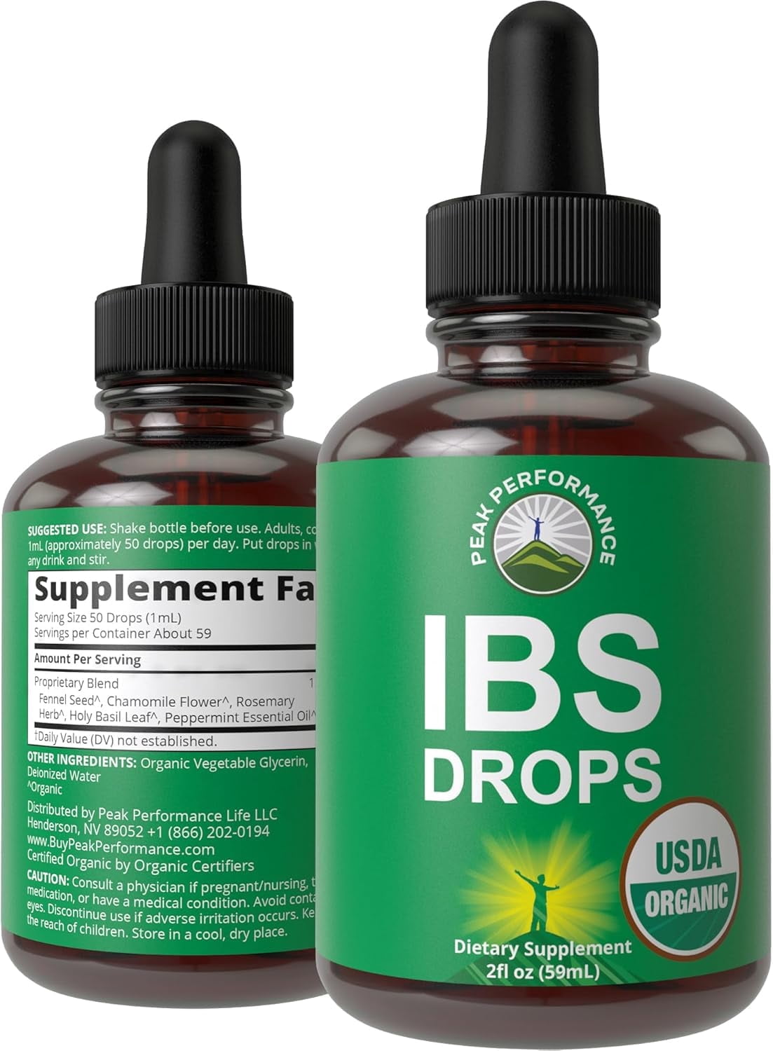 USDA Organic IBS Relief 5-In-1 Liquid Drops. For Ingestion, Bloating ...
