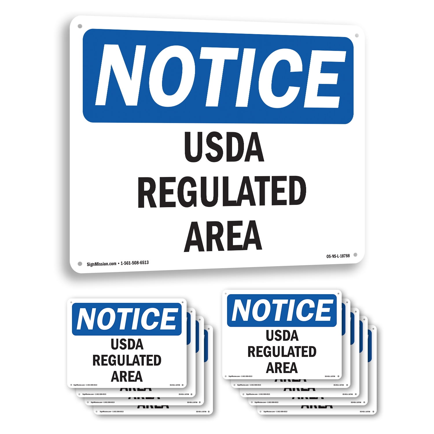 USDA Regulated Area OSHA Notice Rigid Plastic Sign 24 Inch x 18 Inch ...