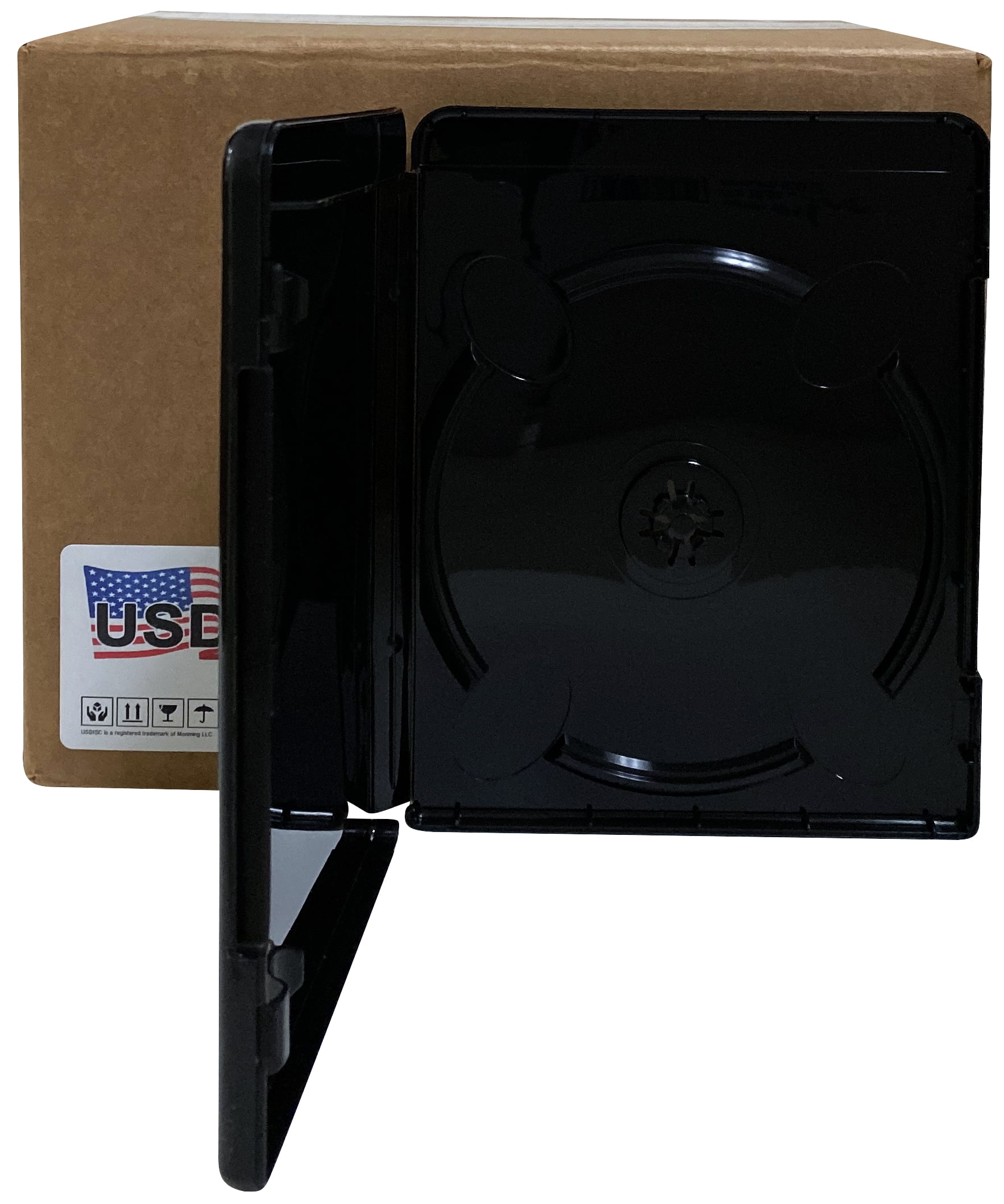 USDISC Blu-ray Cases Standard 12mm, Single 1 Disc, Glossy Black, Pack ...