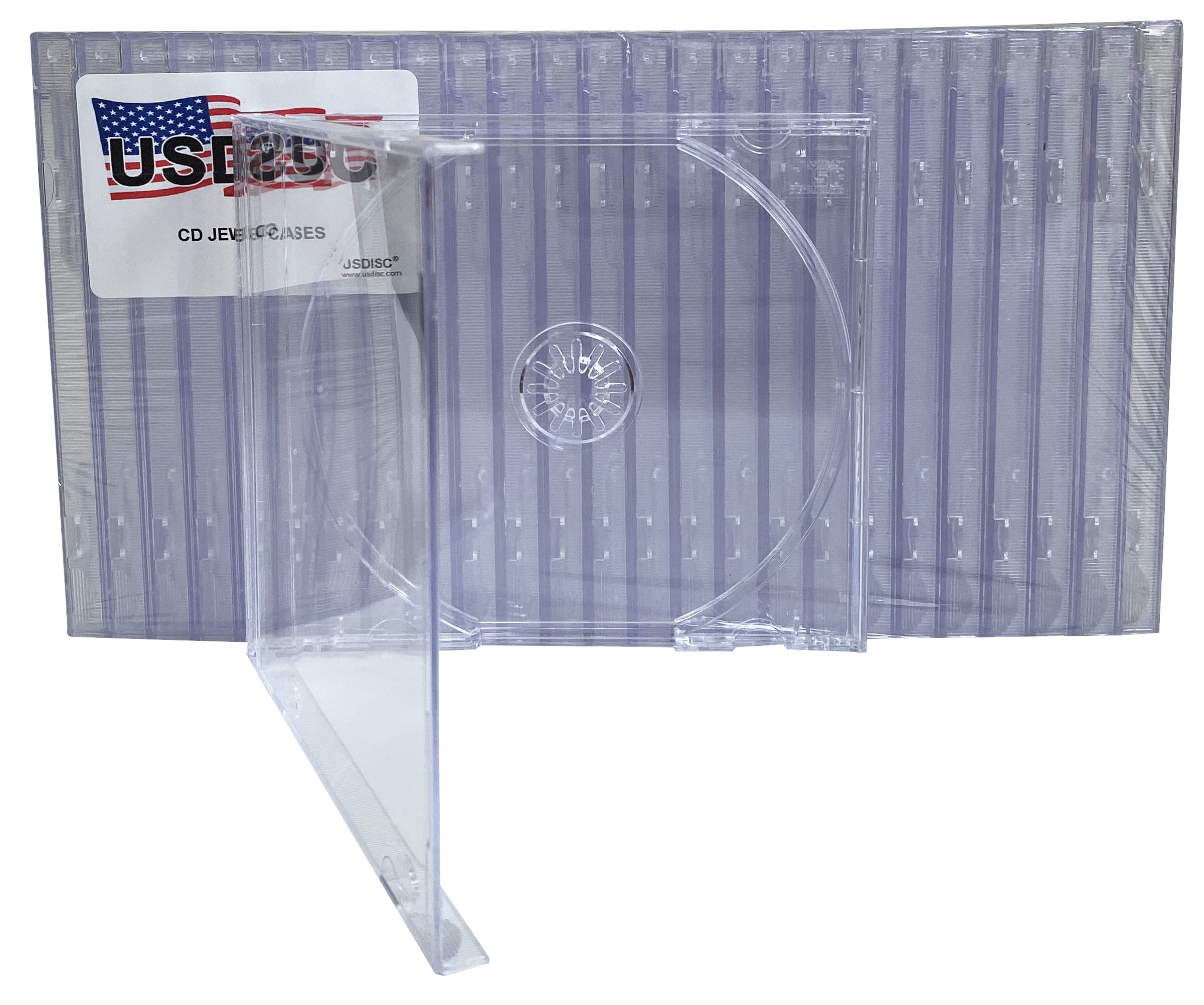 USDISC CD Jewel Cases Standard 10.4mm, Single 1 Disc, Clear, Pack Of 25 ...