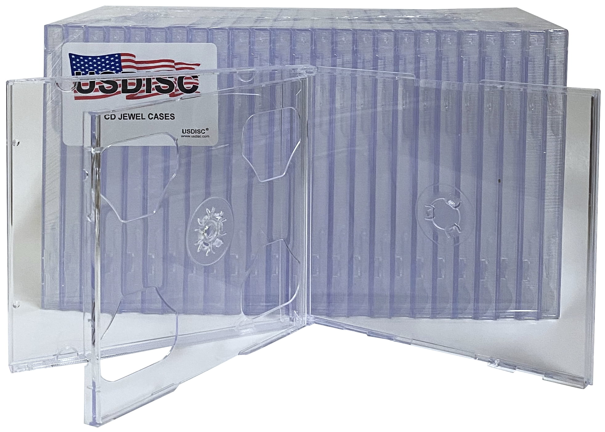 USDISC CD Jewel Cases Standard 10.4mm, Triple 3 Disc, Clear, Pack Of 50 ...