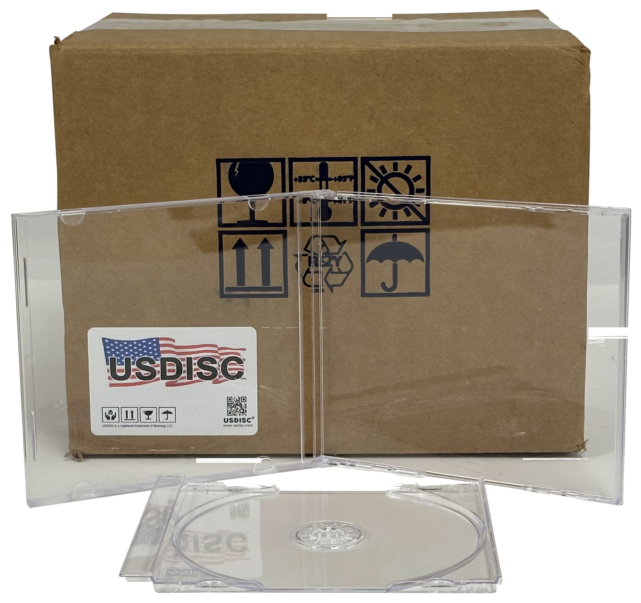 USDISC CD Jewel Cases Standard 10.4mm Unassembled, Single 1 Disc, Clear ...