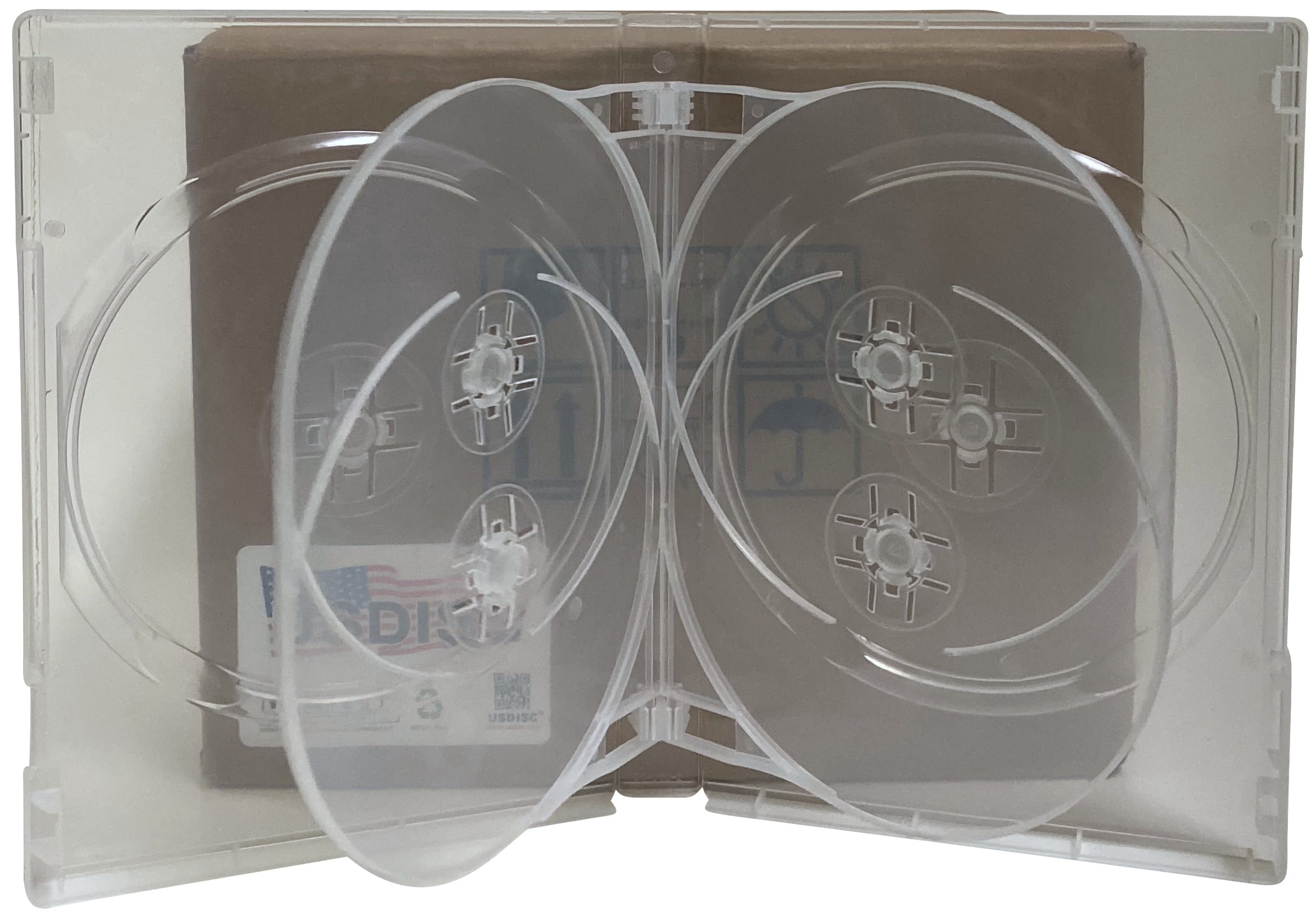 USDISC DVD Cases Chubby 22mm Economy, Sextuple 6 Disc, Clear, Pack Of ...