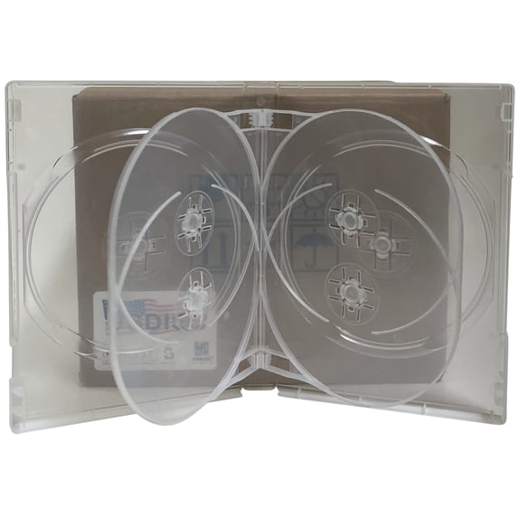 USDISC DVD Cases Chubby 22mm Economy, Sextuple 6 Disc, Clear, Pack Of ...