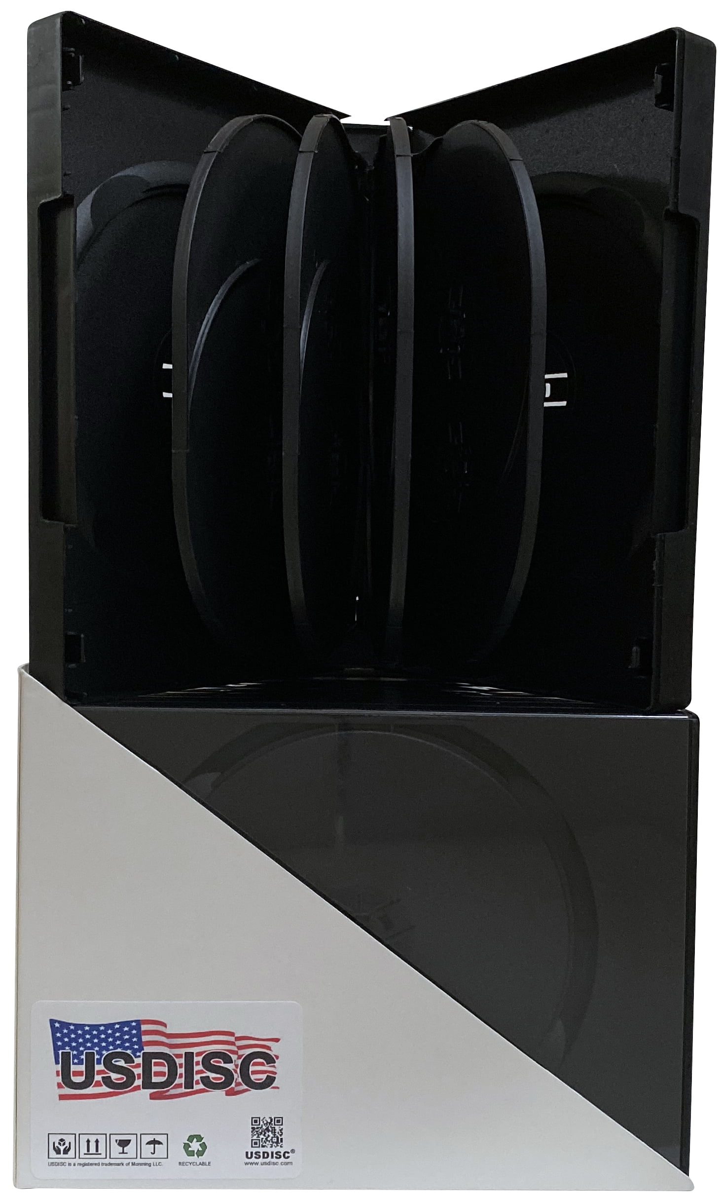 USDISC DVD Cases Chubby 33mm Economy, Decuple 10 Disc, Black, Pack Of ...