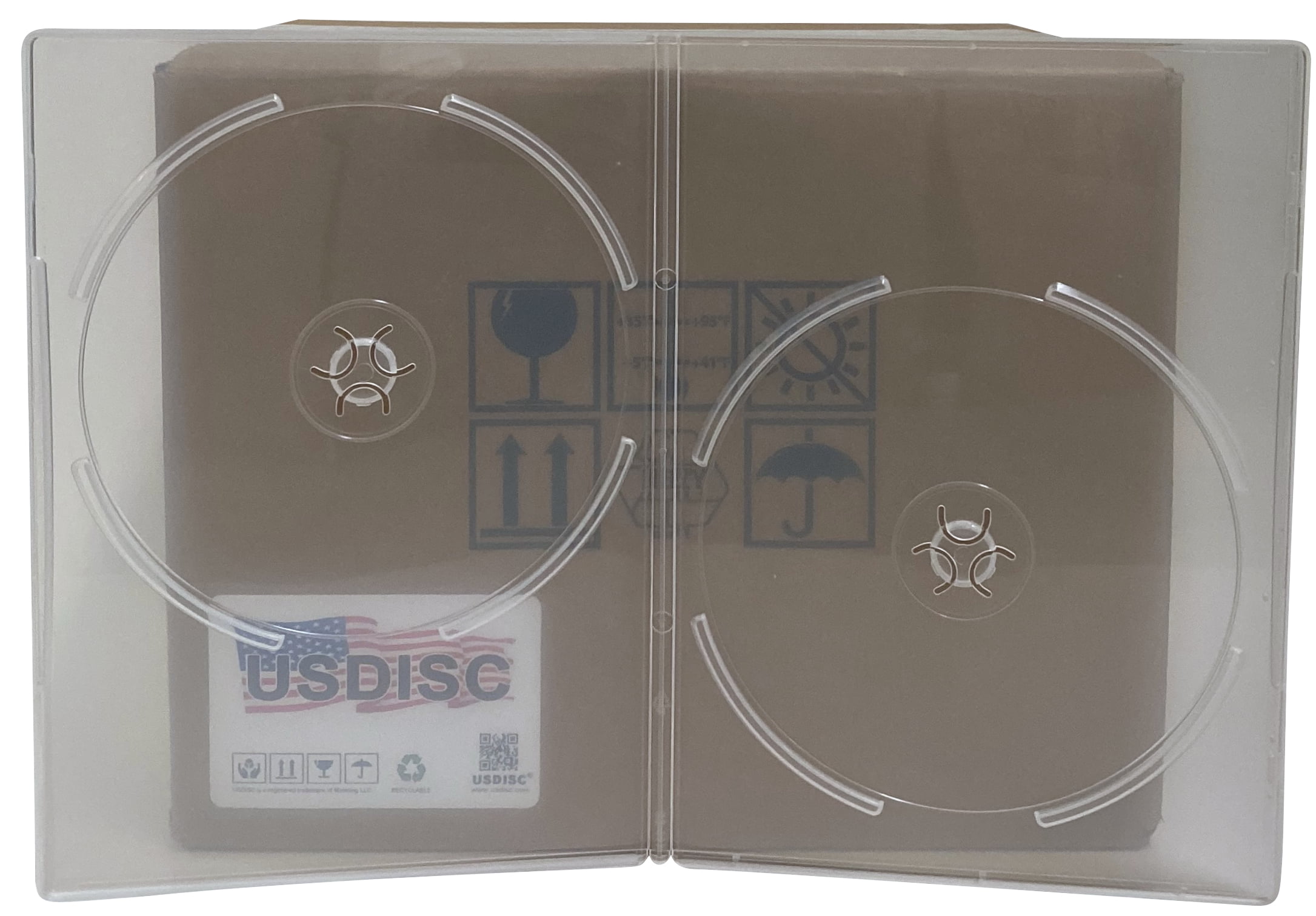 USDISC DVD Cases Slimline 7mm Premium, Double 2 Disc, Clear, Pack Of ...