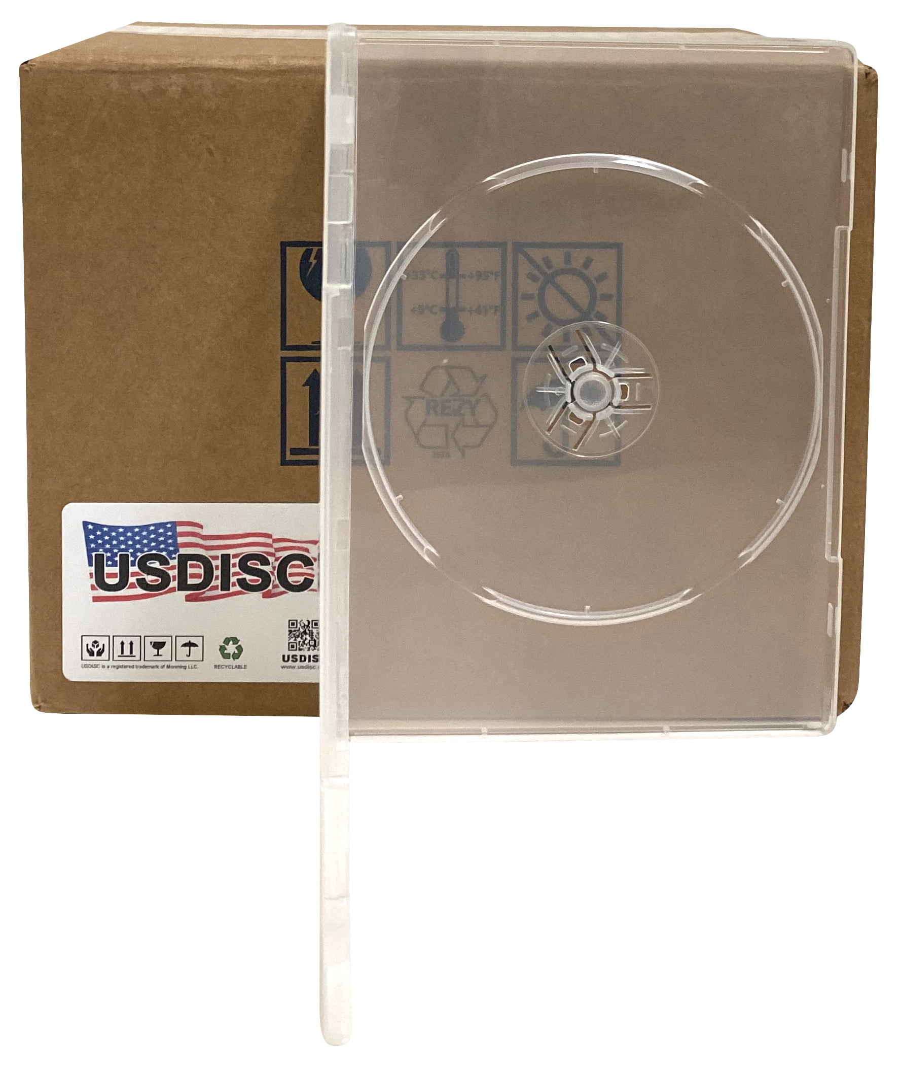 USDISC DVD Cases Slimline 7mm Premium, Single 1 Disc, Super Clear, Pack ...
