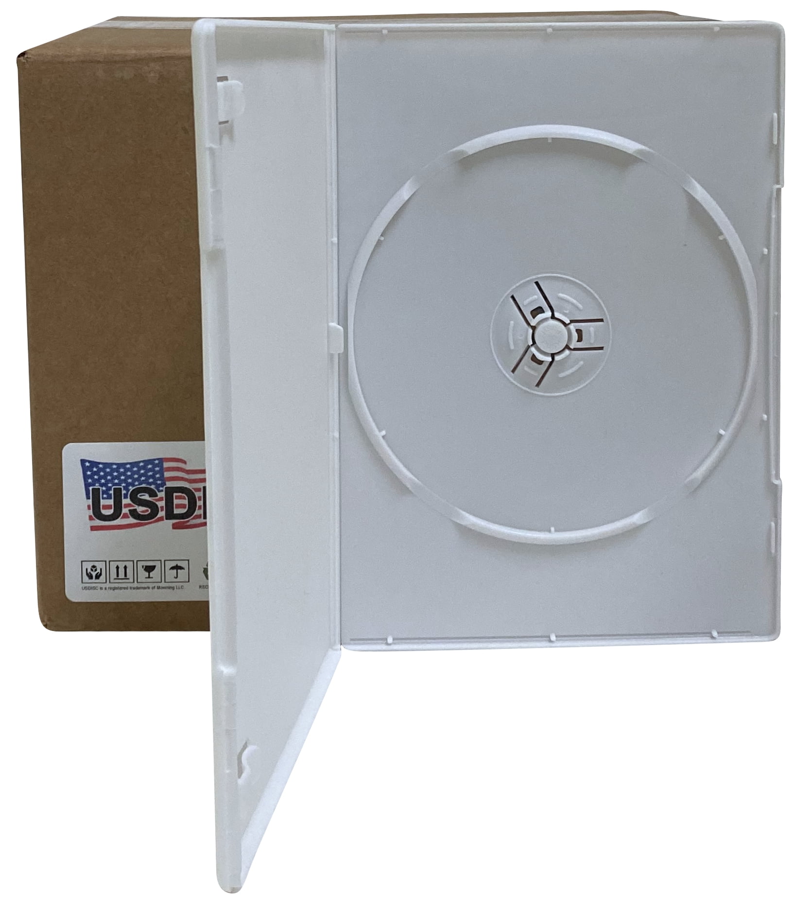 USDISC DVD Cases Slimline 7mm Premium, Single 1 Disc, White, Pack Of 50 ...
