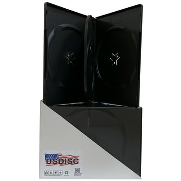 CheckOutStore 100 Standard Black Quad 4 Disc DVD Cases - Walmart.com