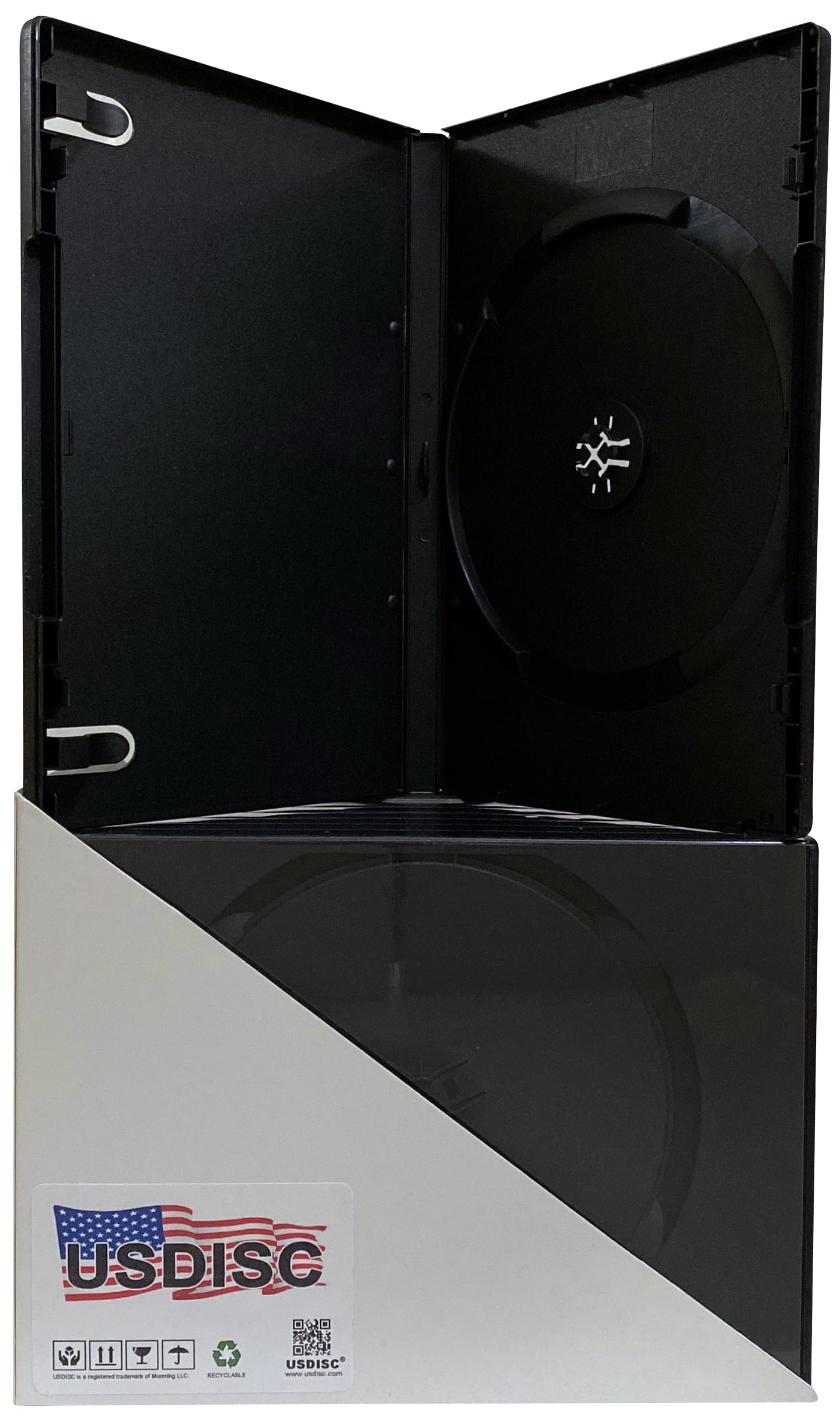 USDISC Single Disc DVD Cases, 14mm Standard Economy, Black, Pack Of 100 ...