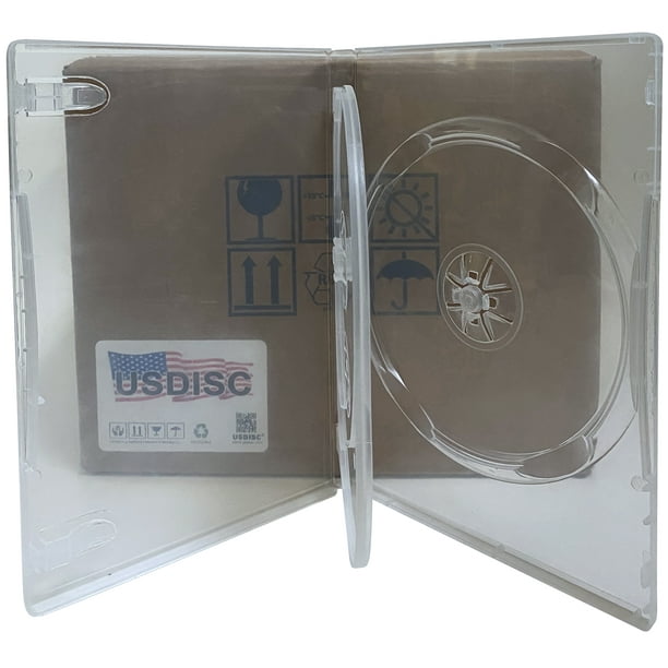USDISC DVD Cases Standard 14mm Economy, Triple 3 Disc, Clear, Pack Of ...