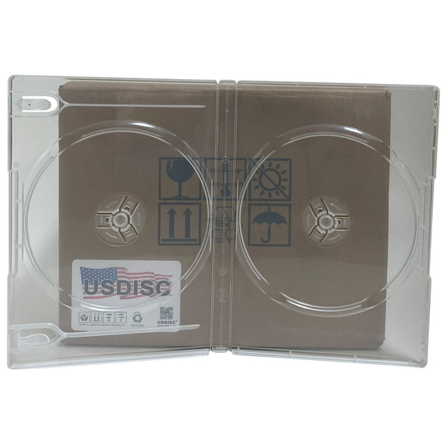 USDISC DVD Cases Standard 14mm Premium, Double 2 Disc, Super Clear ...