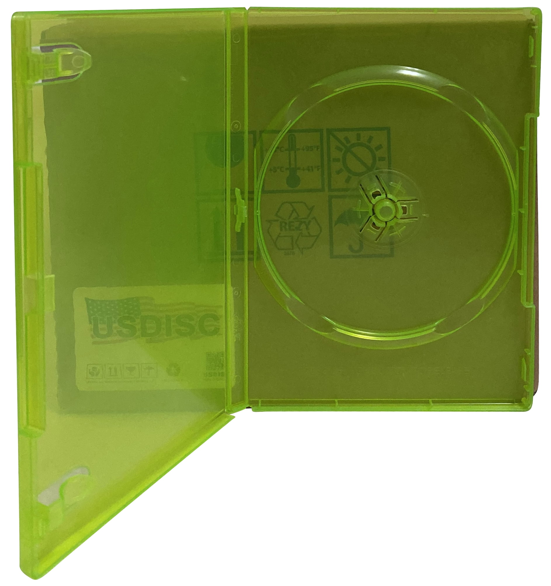 USDISC DVD Cases Standard 14mm Premium, Single 1 Disc, Clear Green ...