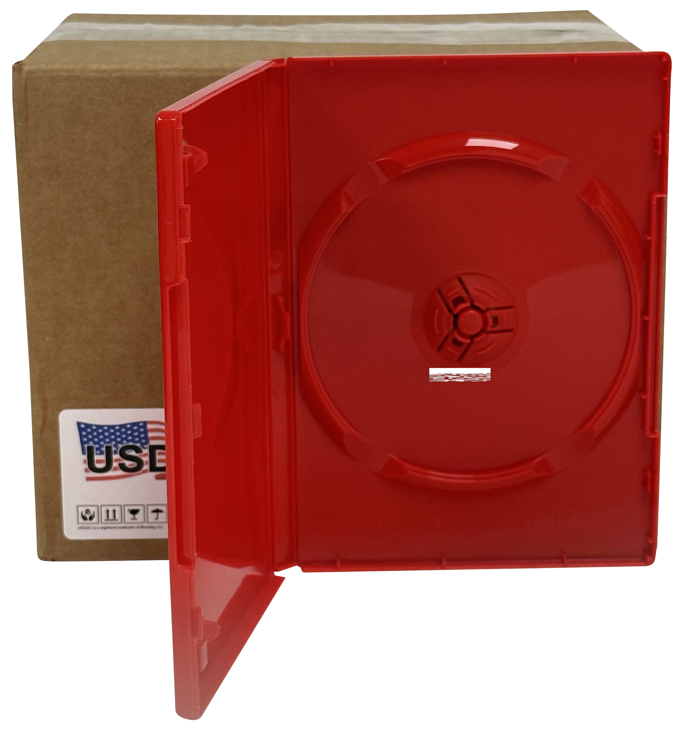 USDISC DVD Cases Standard 14mm Premium, Single 1 Disc, Glossy Red, Pack ...