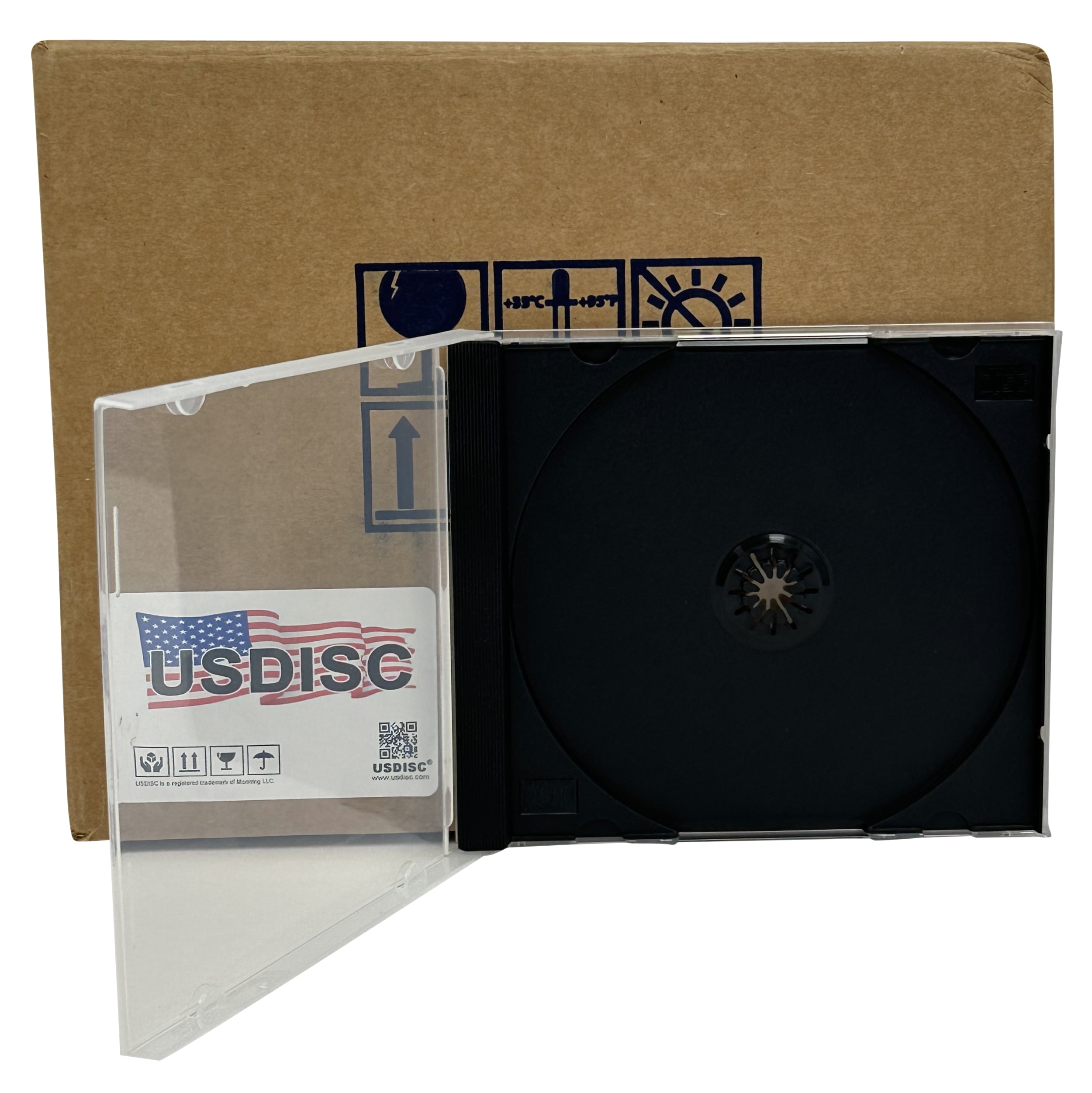 USDISC PP Poly Cases 10.4mm, Single 1 Disc, Black, Pack Of 100 ...