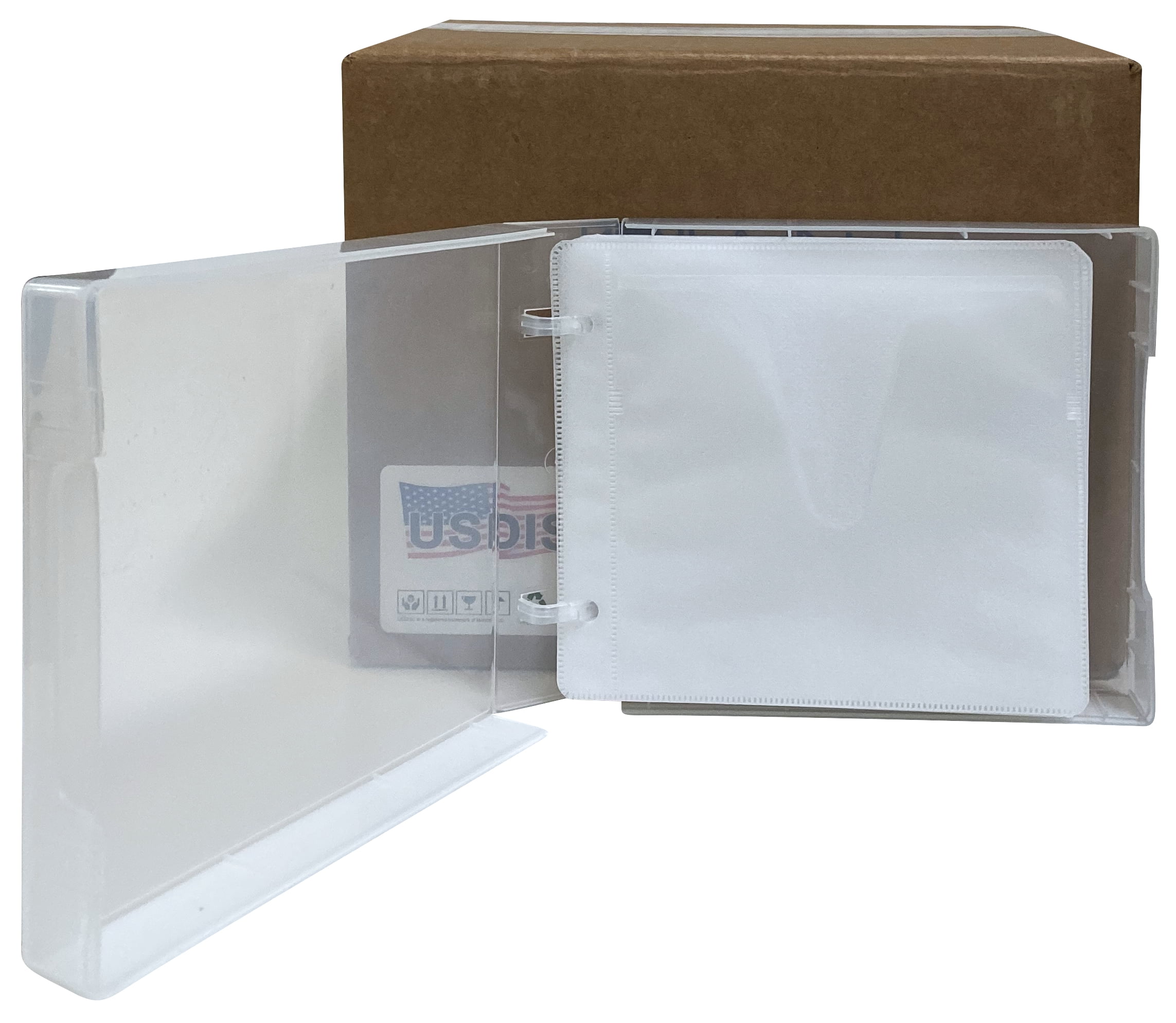 USDISC PP Poly Cases 40mm Binder Sleeve, 24 Disc, Clear, Pack Of 25 ...