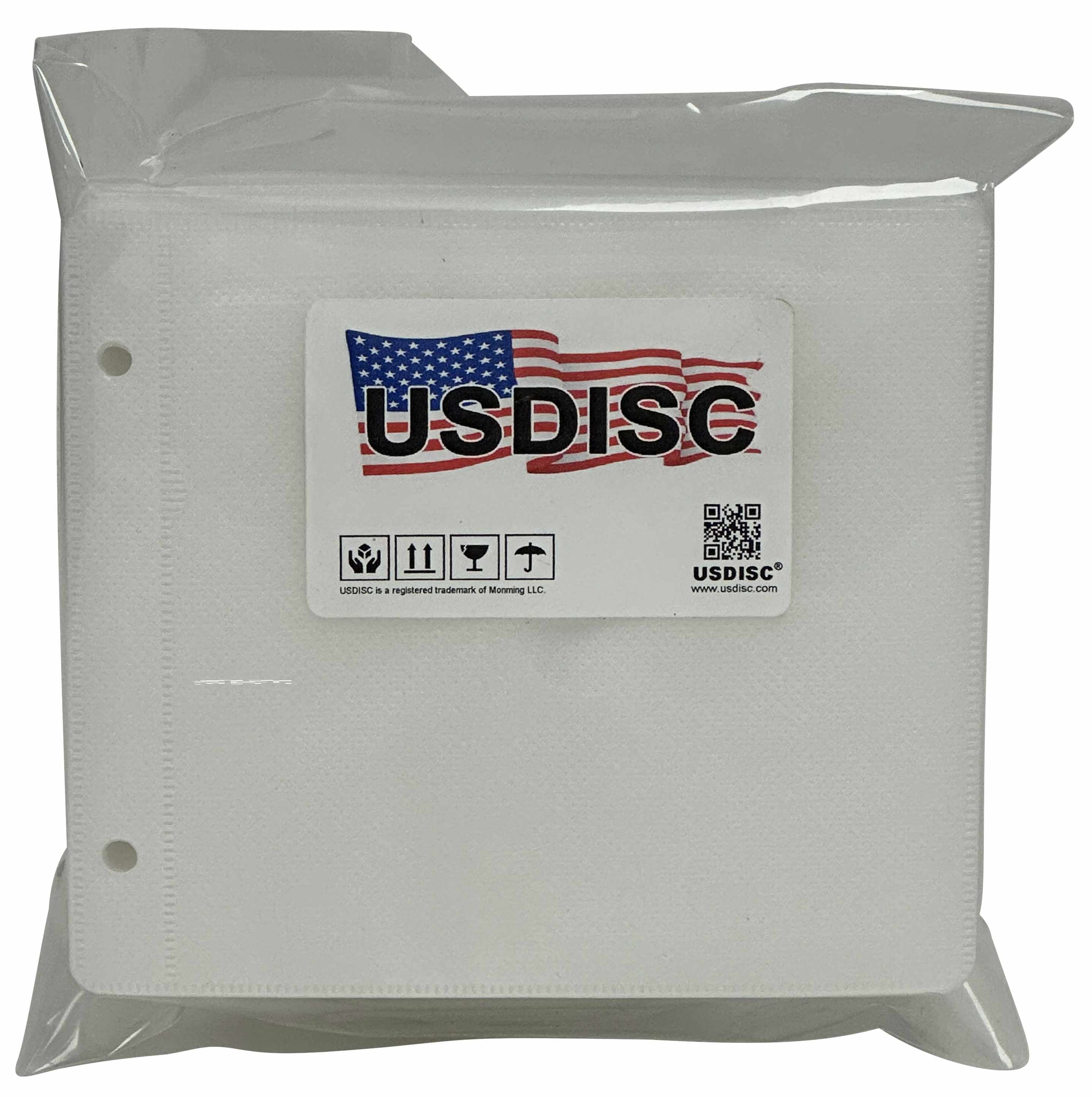 USDISC Plastic Sleeves, Binder Filing, Double-sided 2 Disc, White, Pack ...