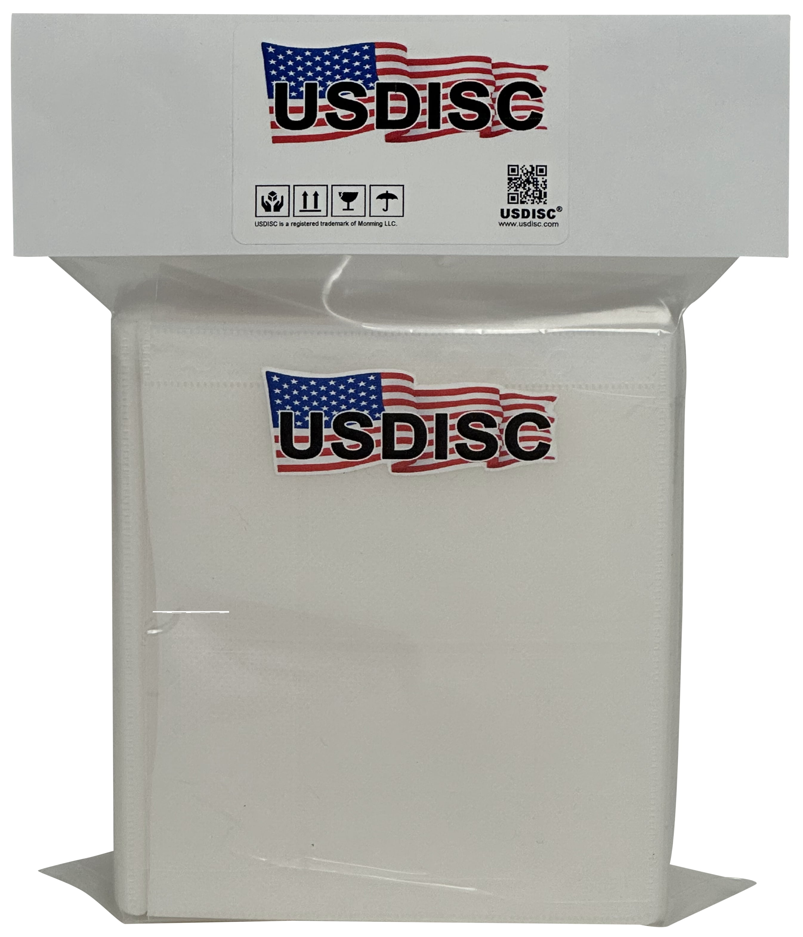 USDISC Plastic Sleeves, Binder Filing, Double-sided 2 Disc, White, Pack ...