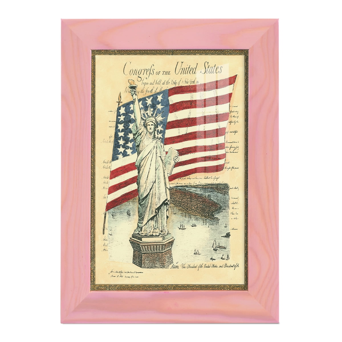 USE D # Proud To Be An American I -Framed Print w/glass-Sunset Pink ...